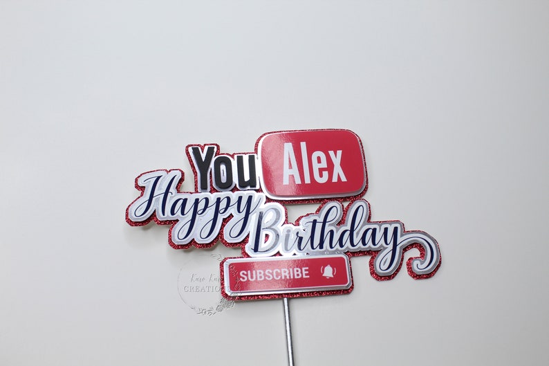 Youtube Cake Topper Blogger Social Media Birthday Party - Etsy