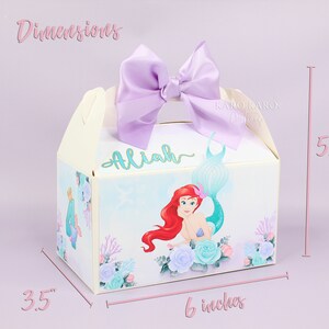 Mermaid,ariel,disney Princess,pack Personalized Big Gable Favor Box ...