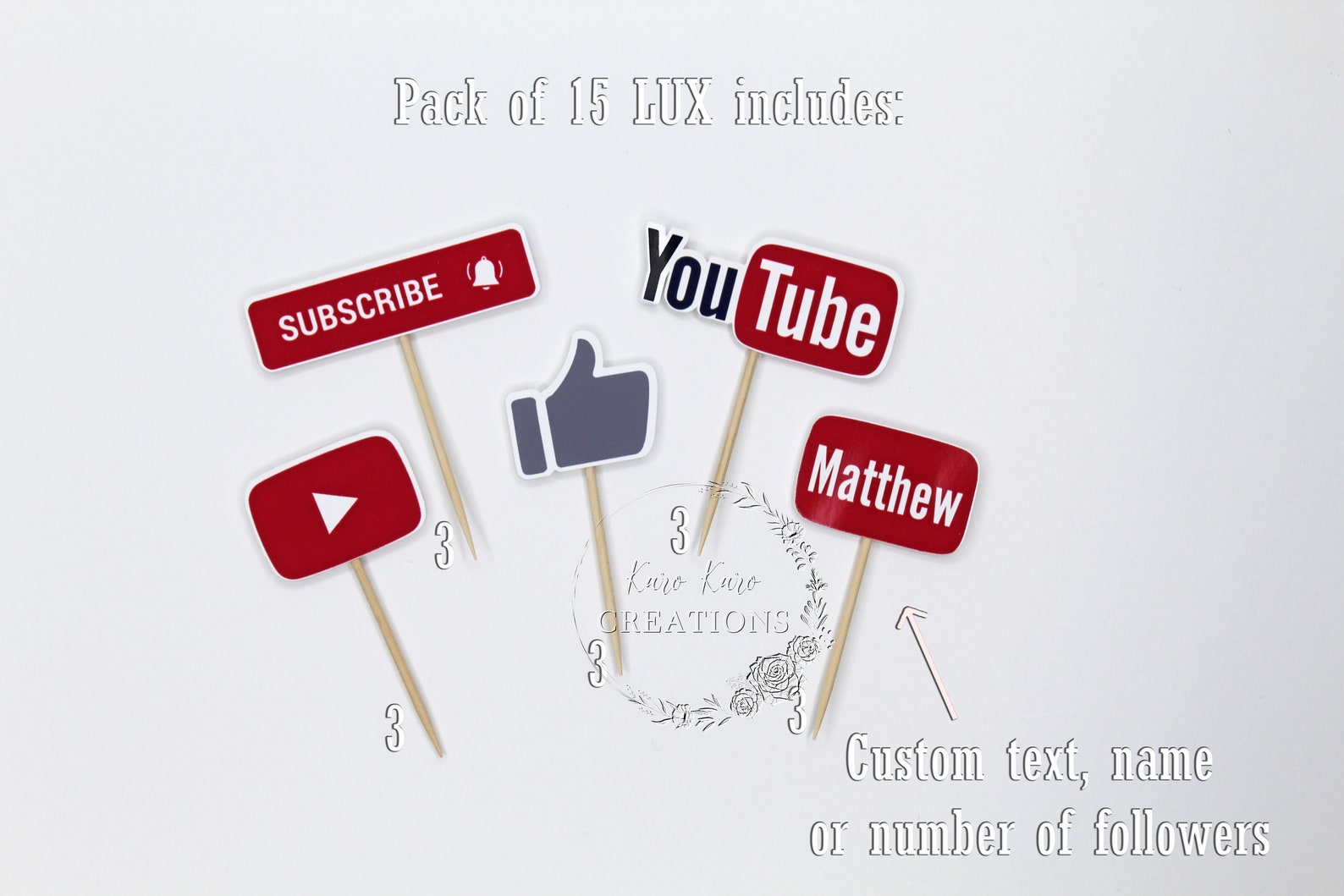 Youtube Cupcake Topper Blogger - Etsy