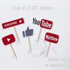 Youtube Cupcake Topper, Blogger - Etsy