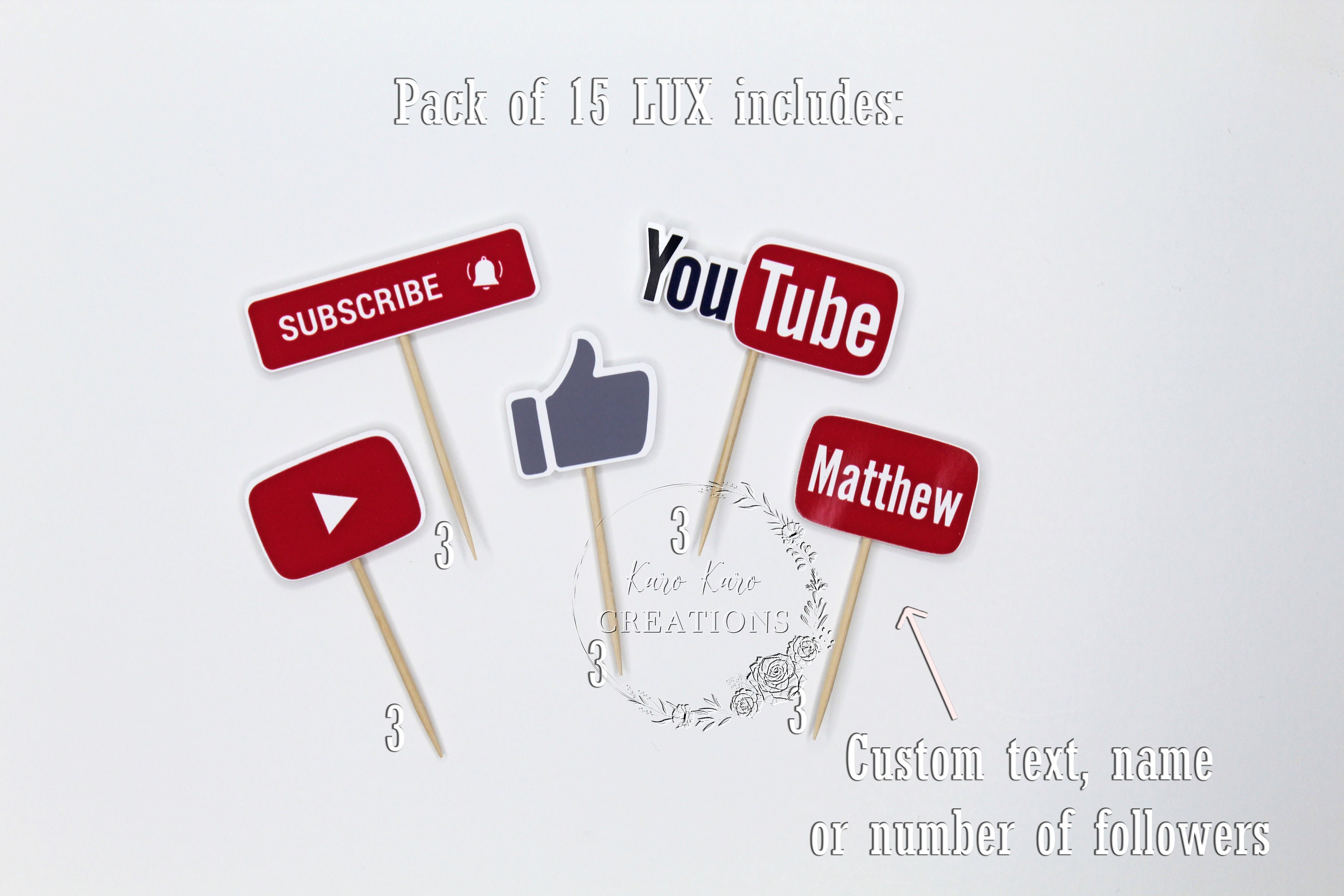 Youtube Cupcake Topper Blogger - Etsy