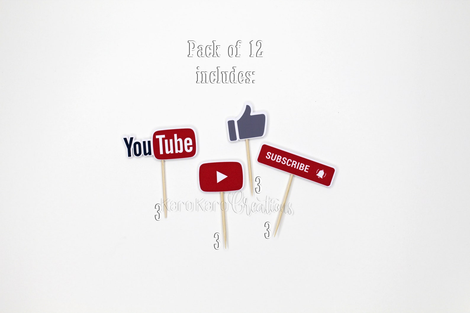 Youtube Cupcake Topper Blogger - Etsy