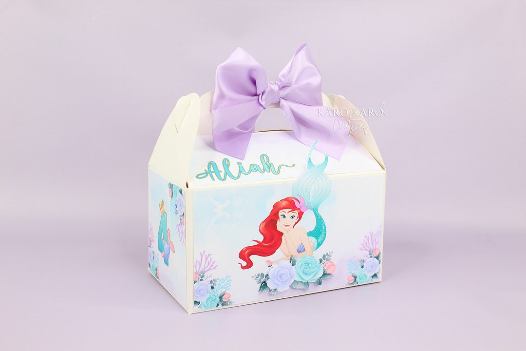 Mermaid,ariel,disney Princess,pack Personalized Big Gable Favor Box ...