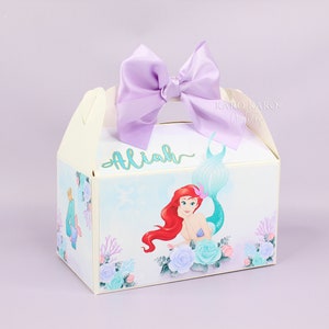 Mermaid,ariel,disney Princess,pack Personalized Big Gable Favor Box ...