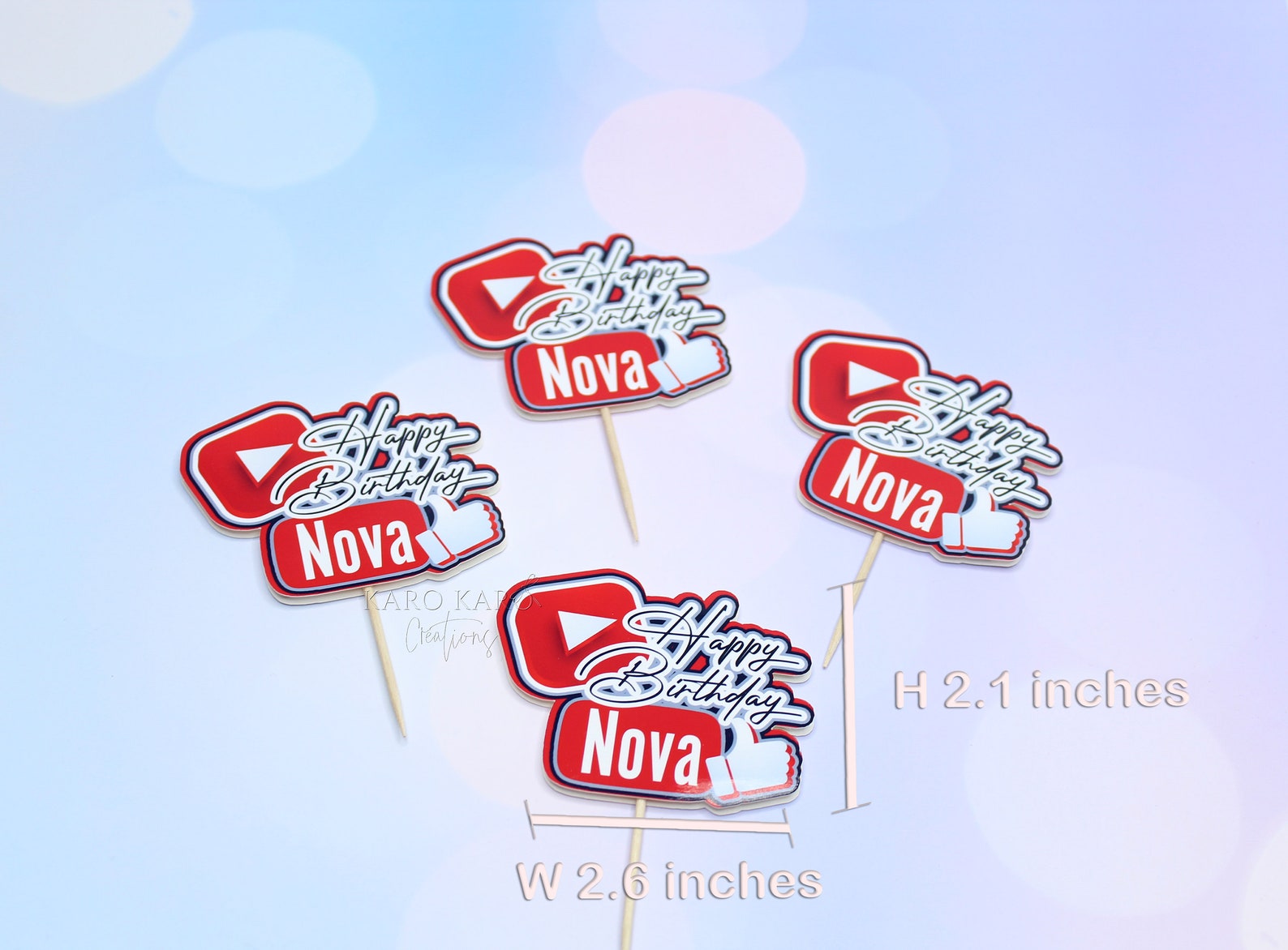 Youtube Cupcake Topper Blogger - Etsy