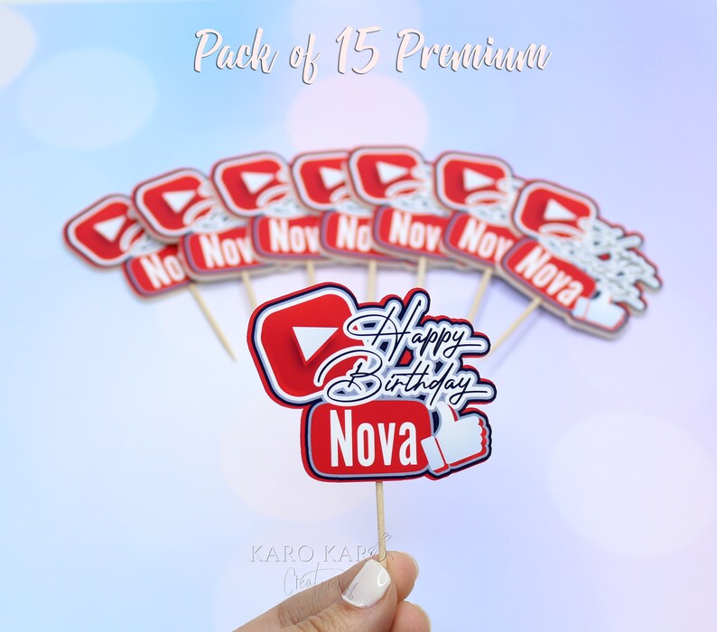 Youtube Cupcake Topper Blogger - Etsy