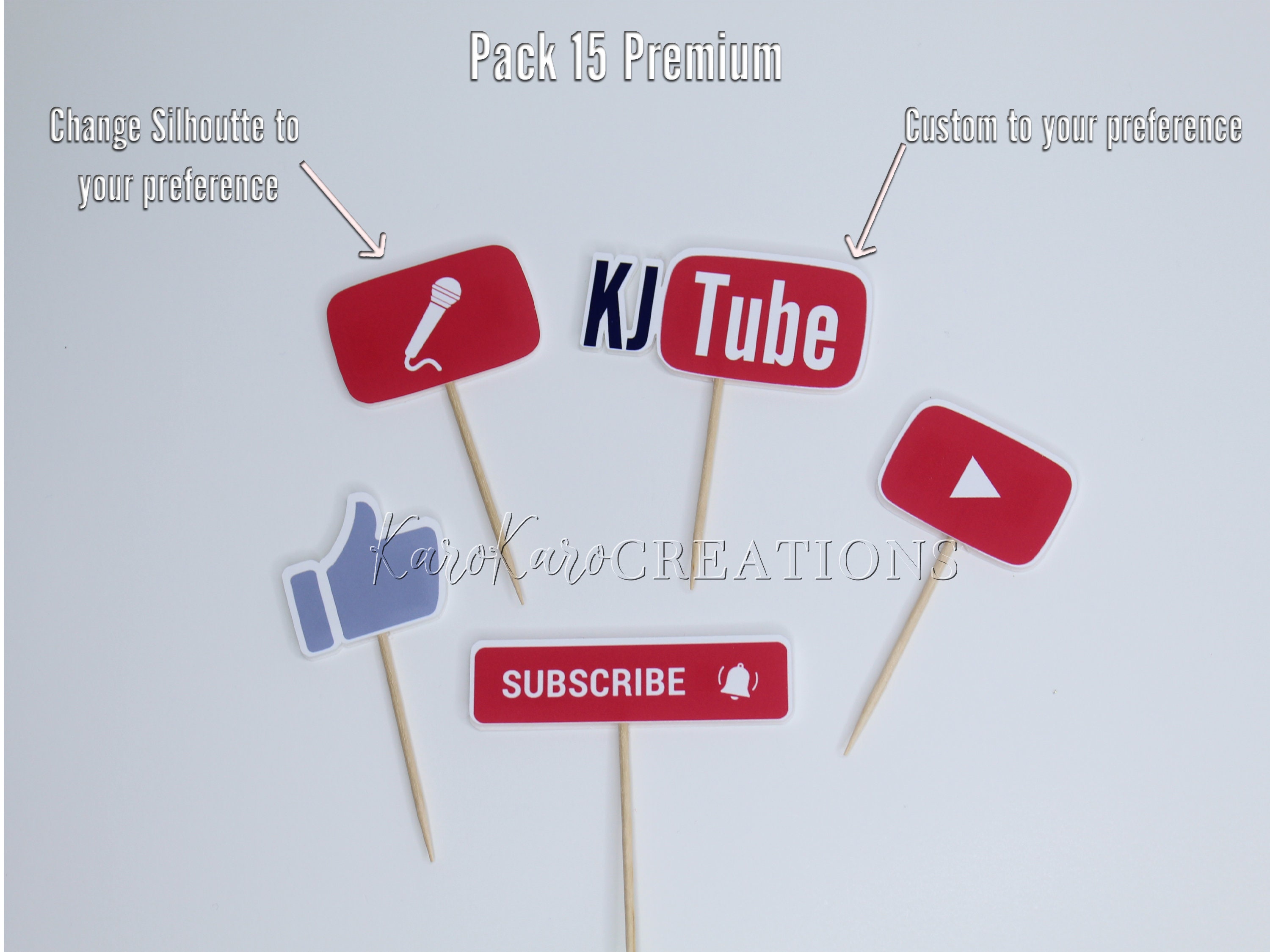 Youtube cupcake topper Blogger | Etsy