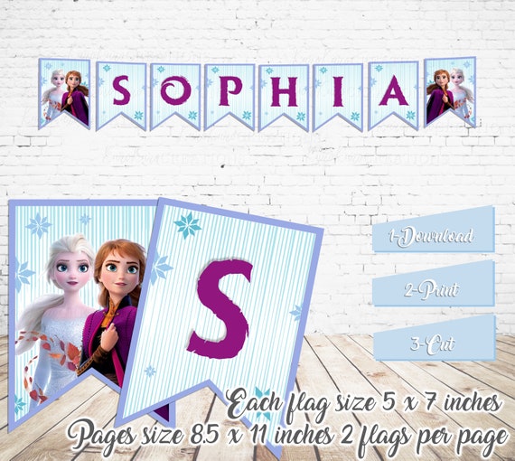 Custom Name Banner-printable Frozen 2 Party Banner-digital | Etsy