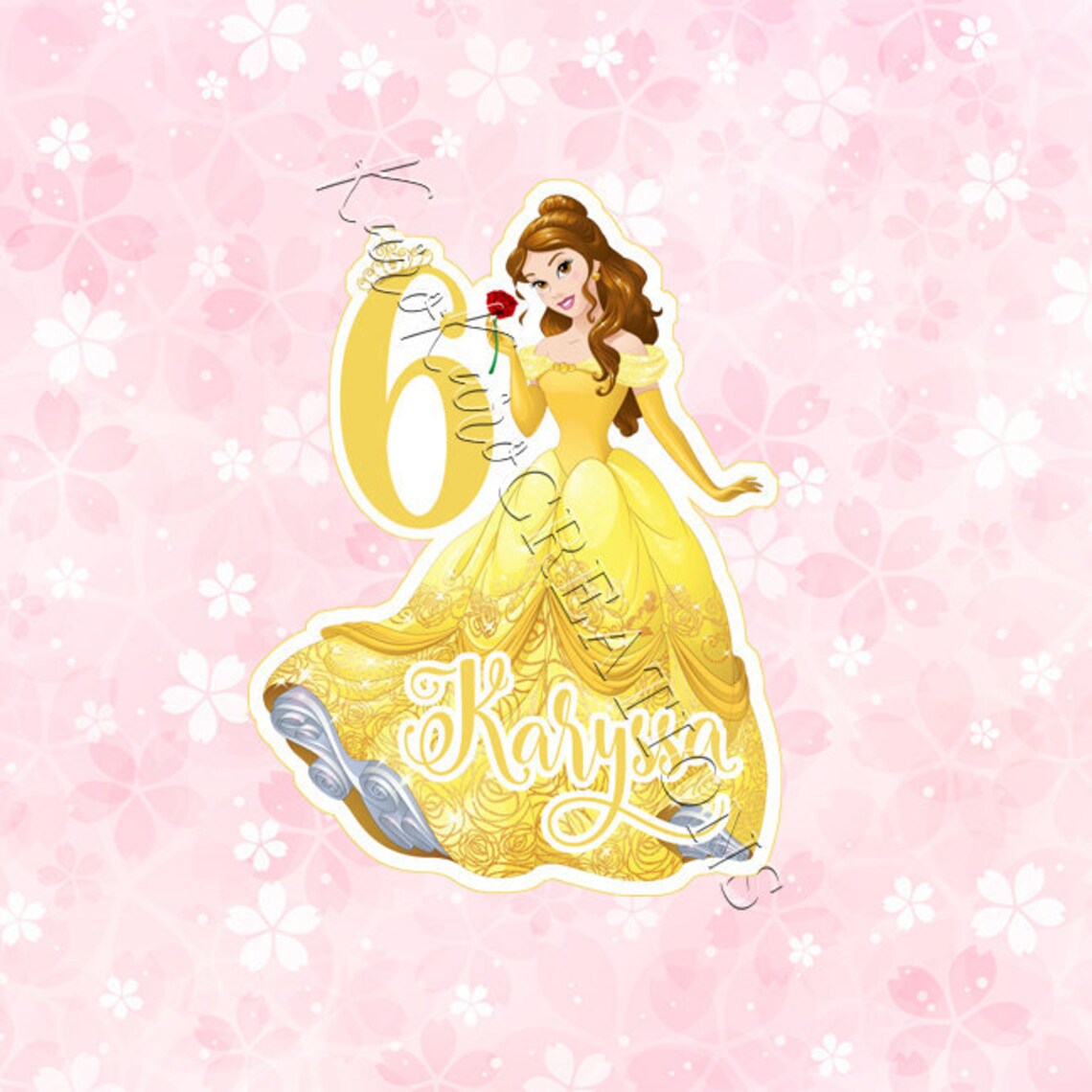 Printable Belle Cake Topper Beauty and the Beast - Etsy