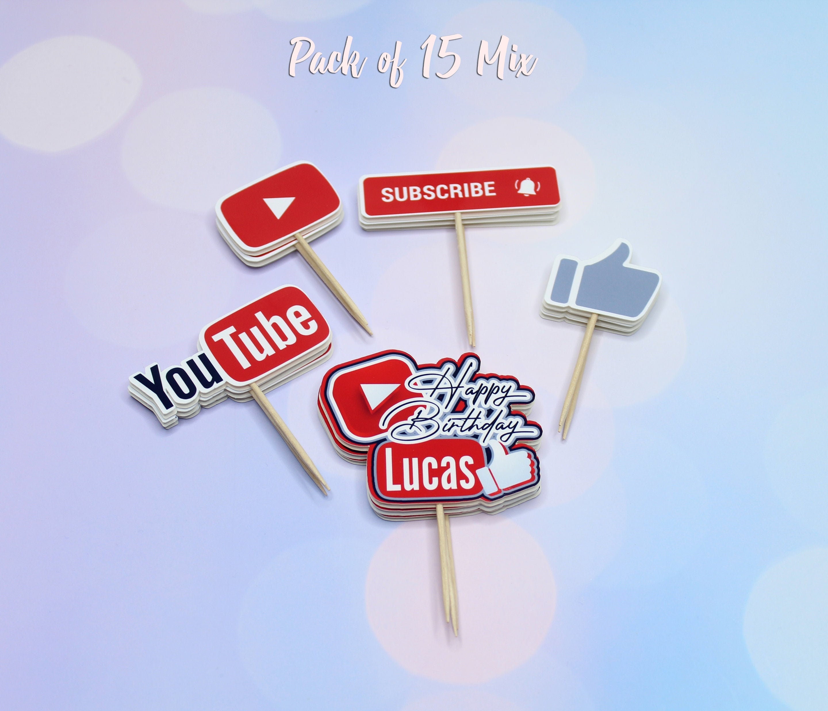 Youtube Cupcake Topper Blogger | Etsy