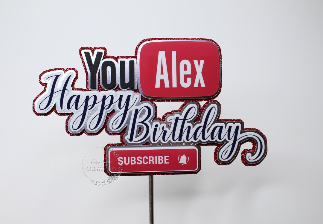Youtube Cake Topper, Blogger, Social Media, Birthday Party - Etsy