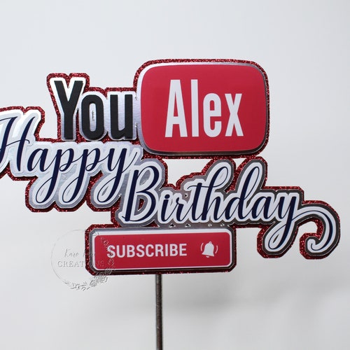 Youtube Cupcake Topper Blogger - Etsy