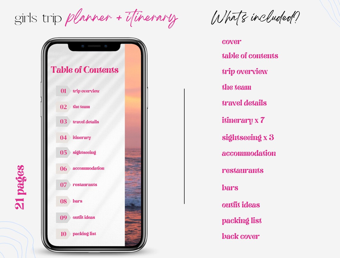 Girls Trip Itinerary Template Travel Itinerary, Weekend Itinerary ...