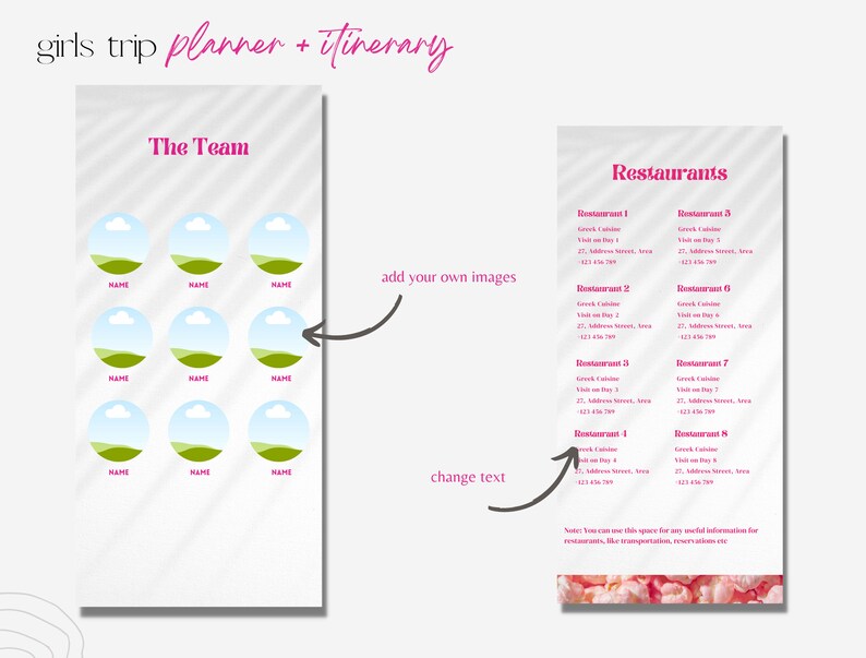 Girls Trip Itinerary Template Travel Itinerary, Weekend Itinerary ...