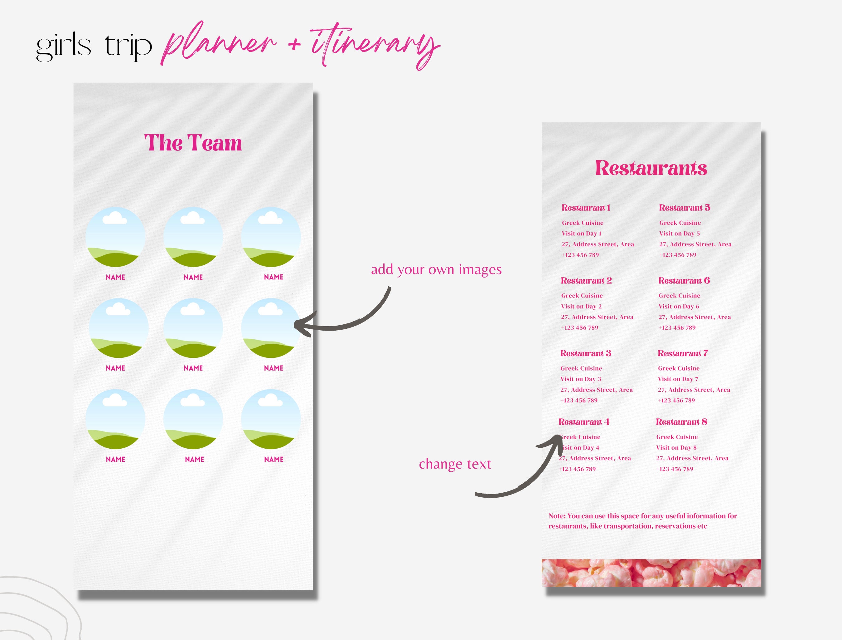 Girls Trip Itinerary Template Travel Itinerary, Weekend Itinerary ...