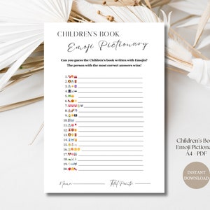 Baby Shower Emoji Pictionary Children's Book Game PDF, Baby Emoji Game ...