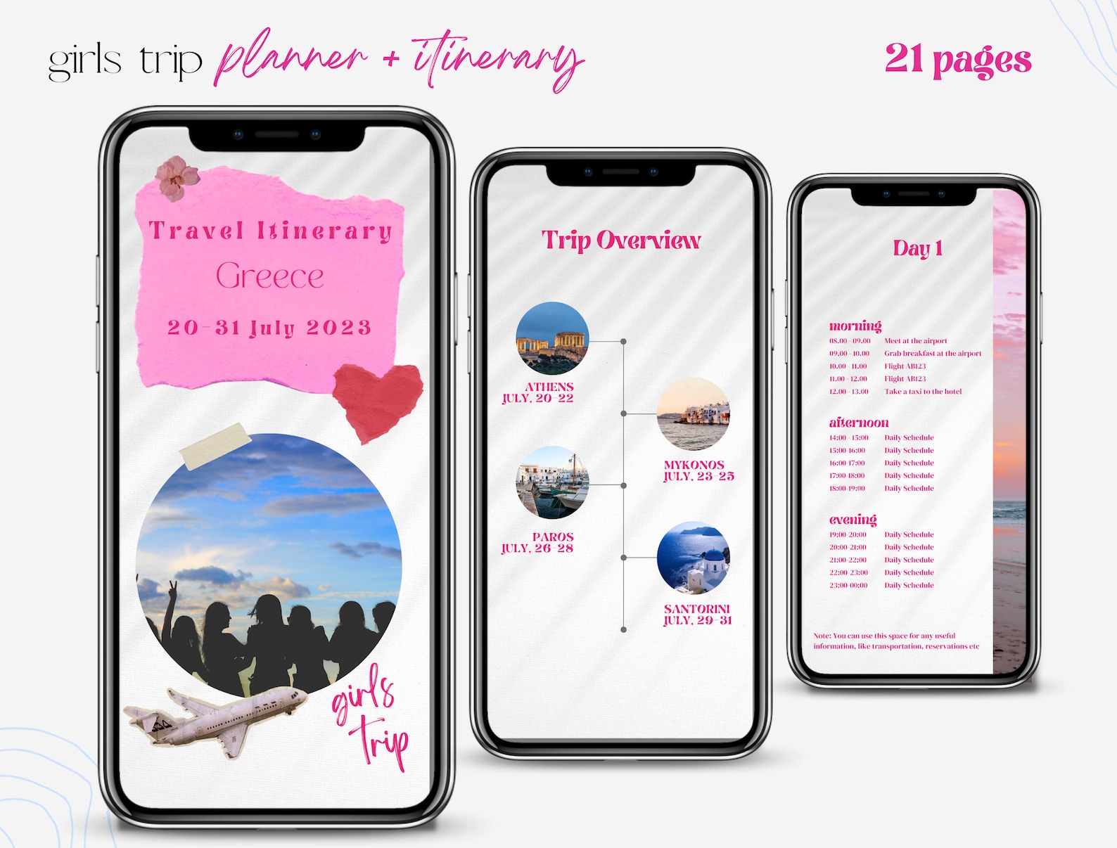 Girls Trip Itinerary Template Travel Itinerary, Weekend Itinerary ...