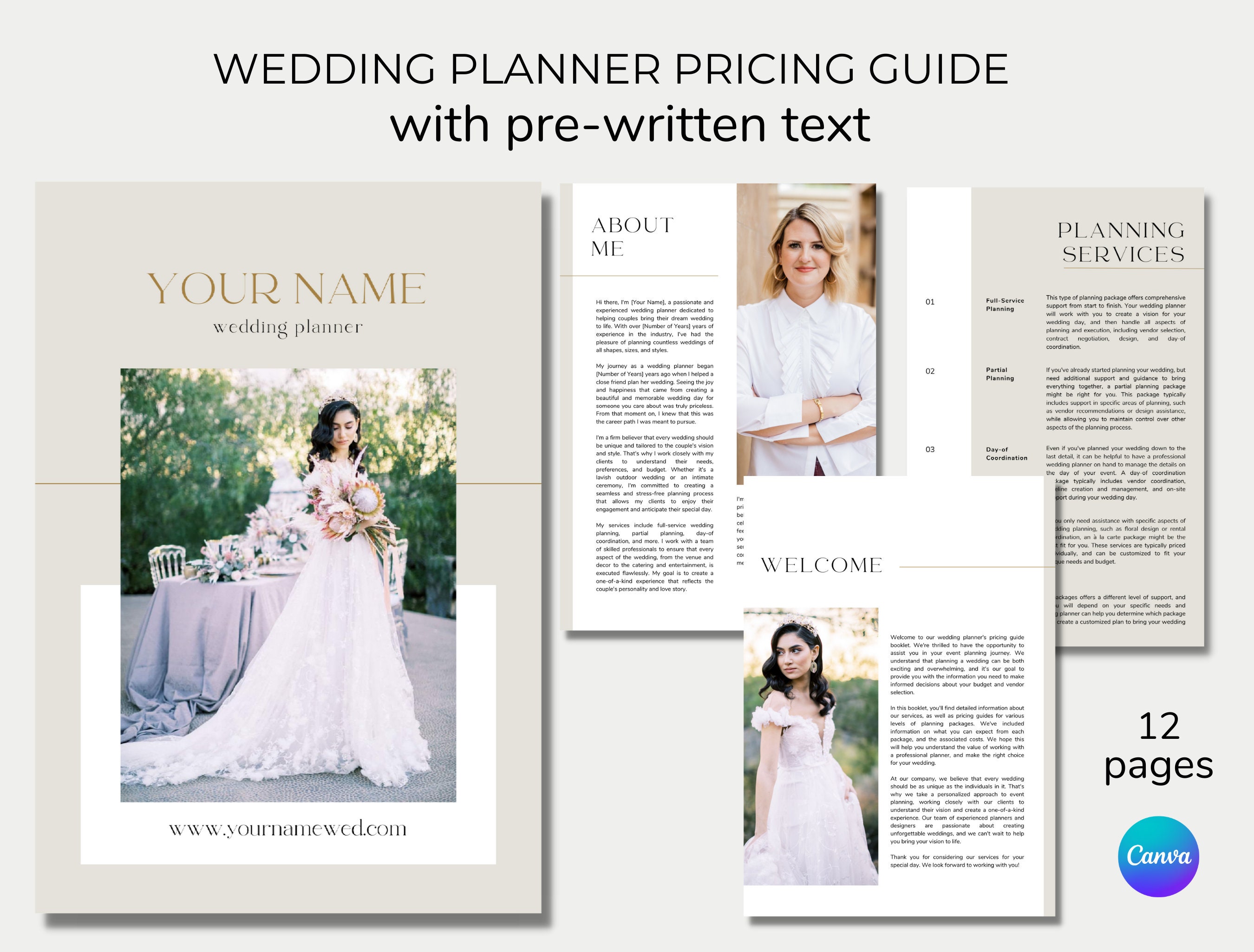 Wedding Planner Pricing Guide Template Event Planner Welcome Guide ...
