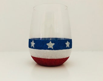 Patriotic wine glass | Etsy