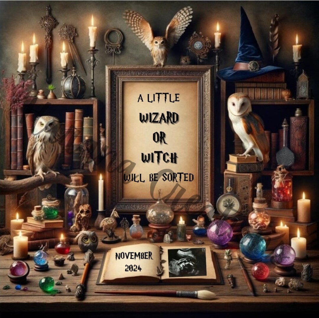Baby Wizard Pregnancy Announcement Digital, Future Wizard Announcement ...