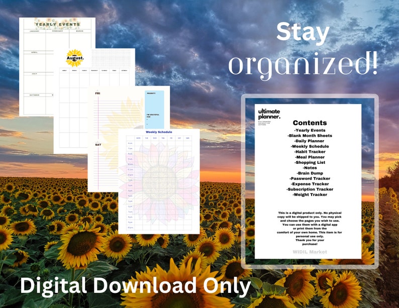 Ultimate Planner, Printable Planner, Reusable Planner, Undated Planner ...