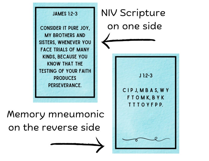 Learn Scripture Fast, Unique NIV Bible Verse Memory Cards, Proven Brain Memory Strategy to ...
