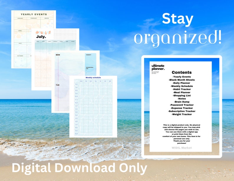 Ultimate Planner Printable Planner Reusable Planner Undated - Etsy