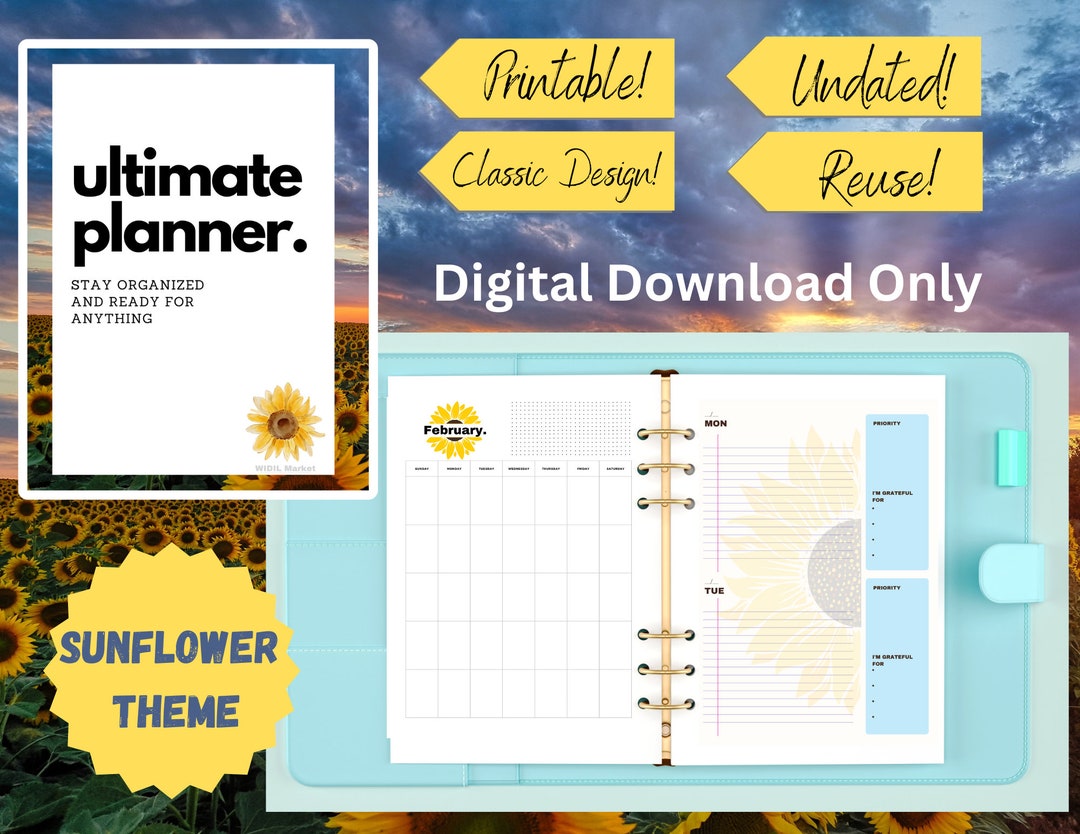 Ultimate Planner, Printable Planner, Reusable Planner, Undated Planner ...