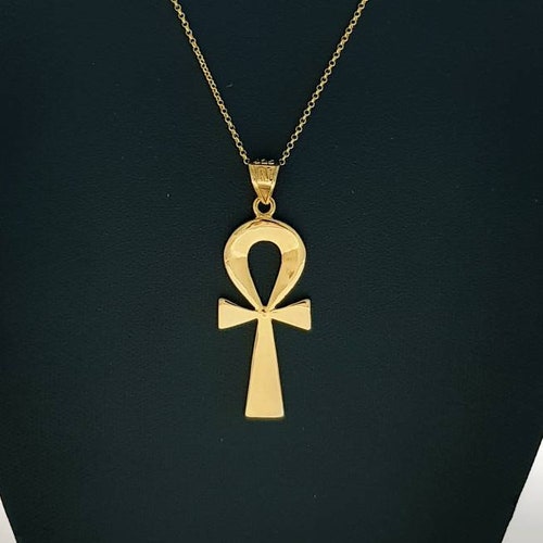 Gold Ankh Necklace 14k Gold Vermeil Sterling Silver Ankh - Etsy