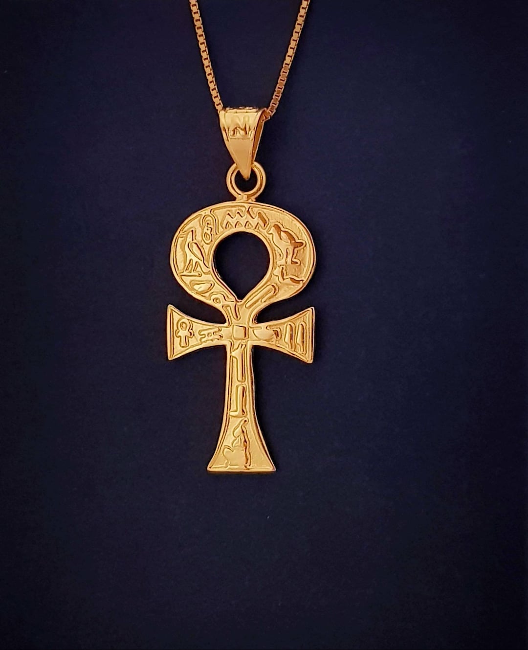 Gold Ankh Necklace 14k Gold Vermeil Over Sterling Silver - Etsy