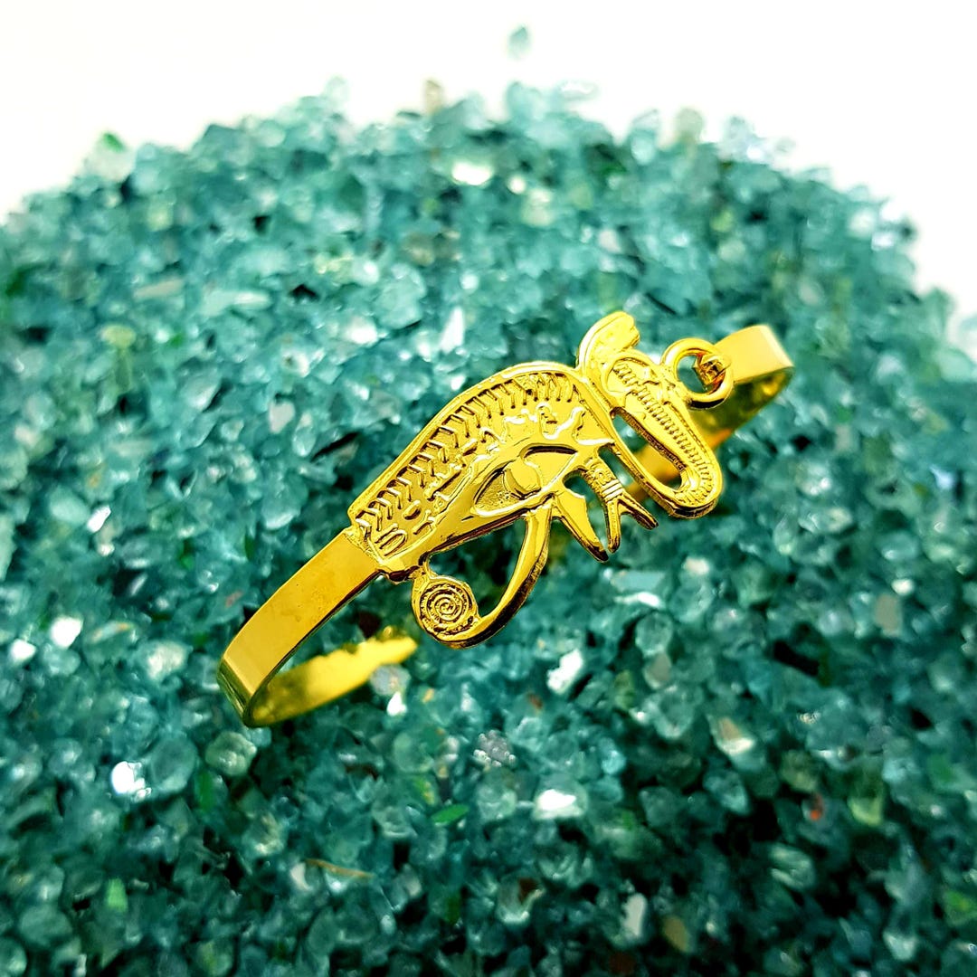 Gold Eye of Ra Bracelet, 14k Gold Vermeil Over Sterling Silver, Eye of ...