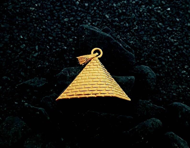 Gold Pyramid Necklace Giza Great Pyramid Necklace 14k Gold - Etsy