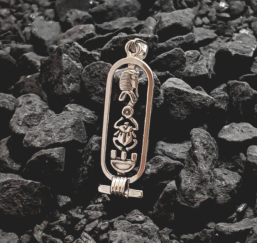 Sterling Silver Tutankhamun Cartouche Necklace: King Tut Pendant - Etsy