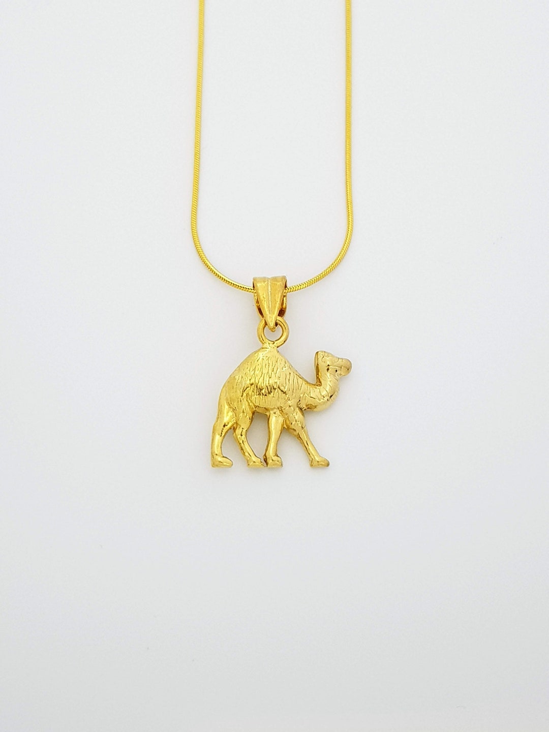 Double Sided Gold Camel Necklace, 14k Gold Vermeil Over Sterling Silver ...