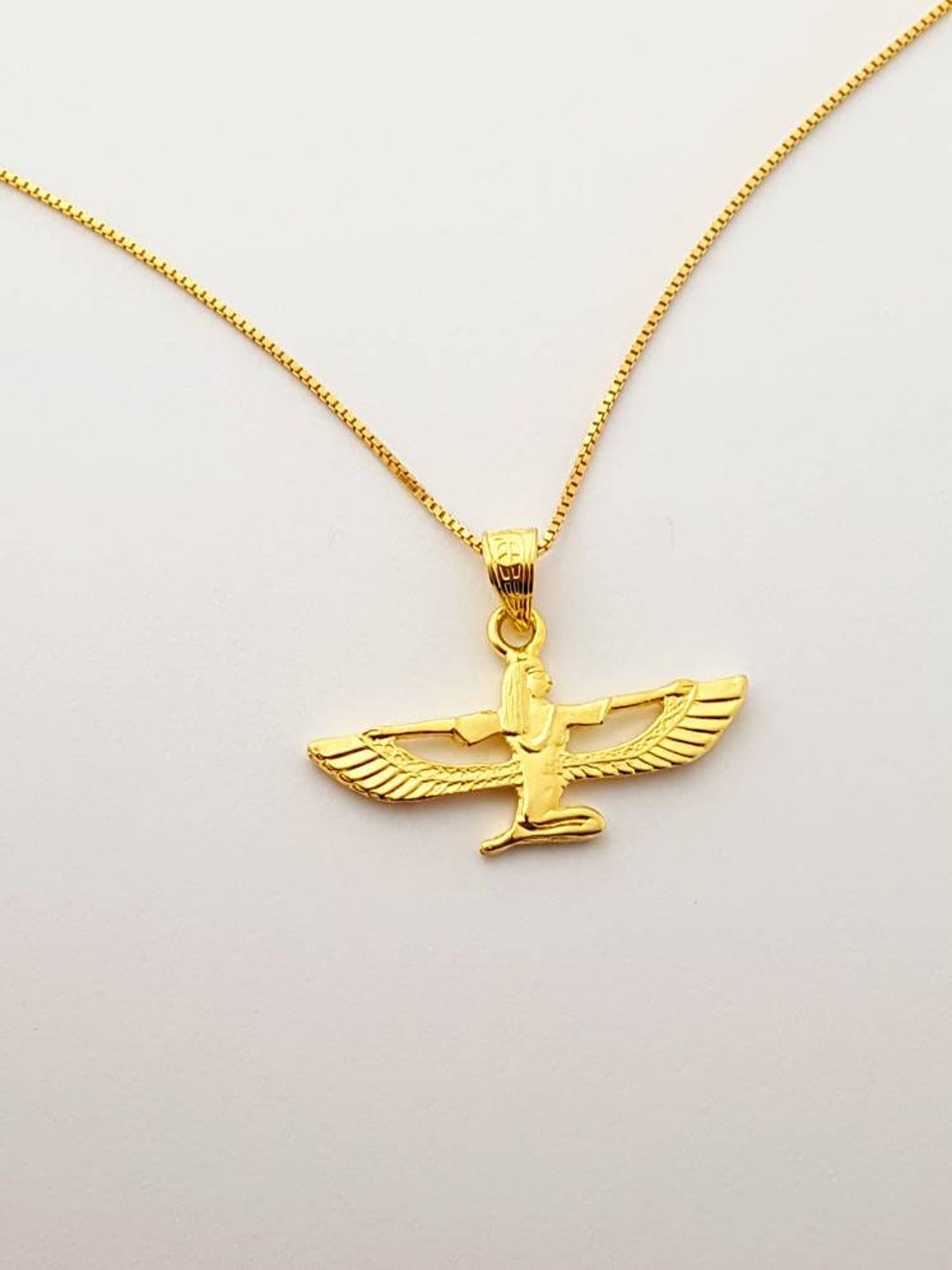 Large Goddess Isis Gold Pendant, 14k Gold Vermeil Over Sterling Silver ...