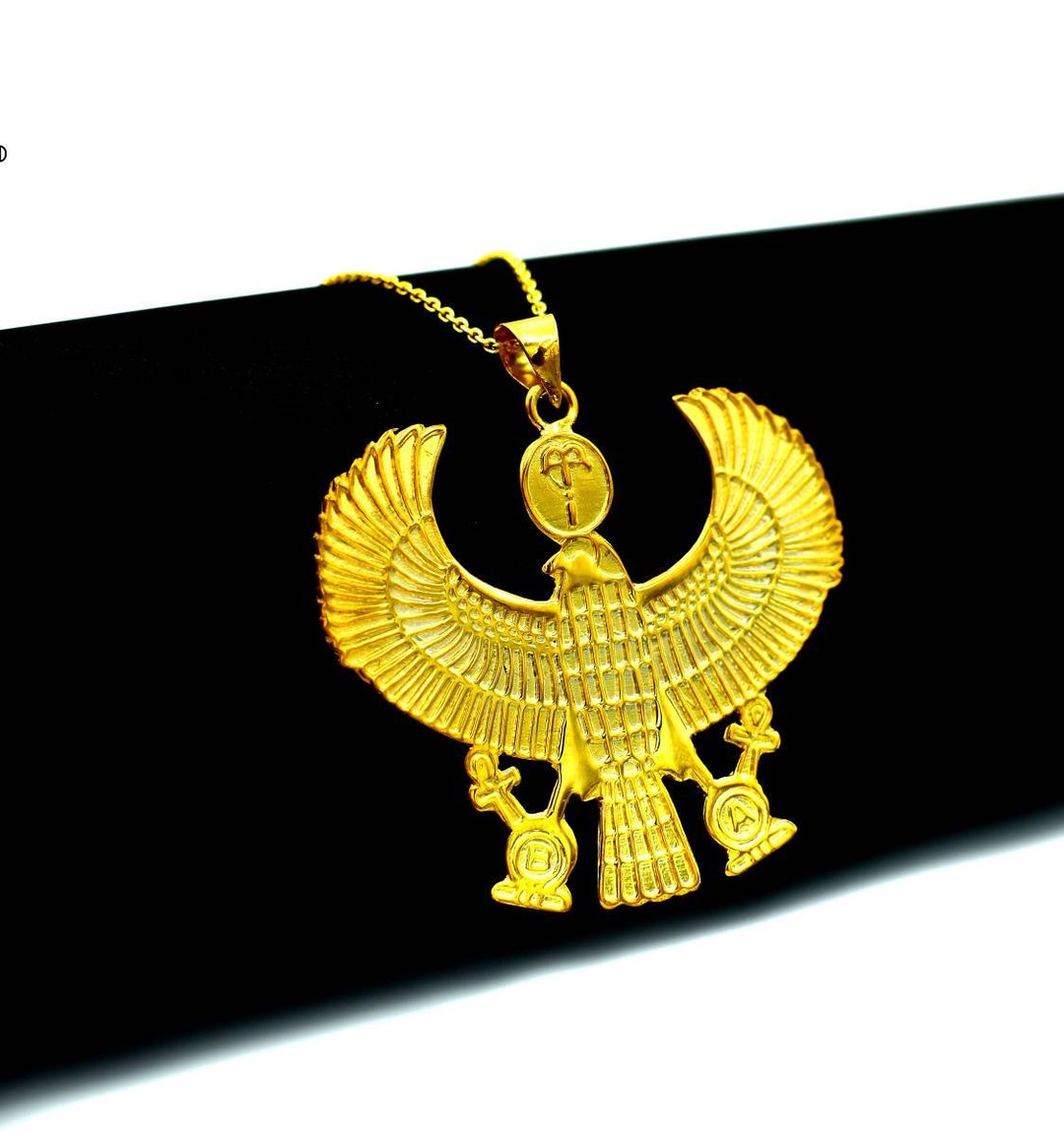 Gold Horus Necklace: 14k Vermeil Sterling Silver Falcon Pendant - Etsy
