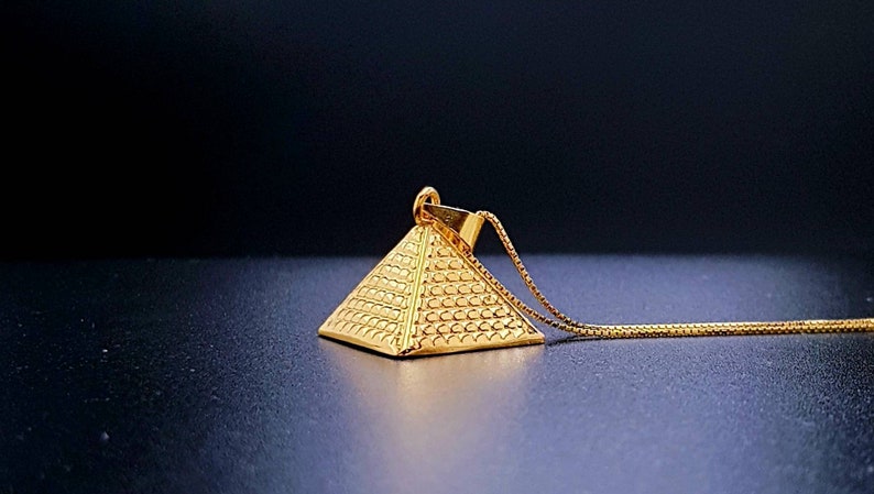 Gold Pyramid Necklace Giza Pyramid Pendant 14k Gold Vermeil | Etsy