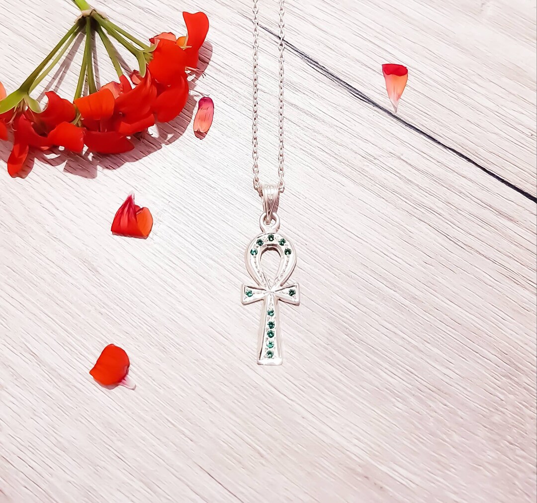 Ankh Necklace, Sterling Silver Ankh Pendant, Ankh Key of the Life ...