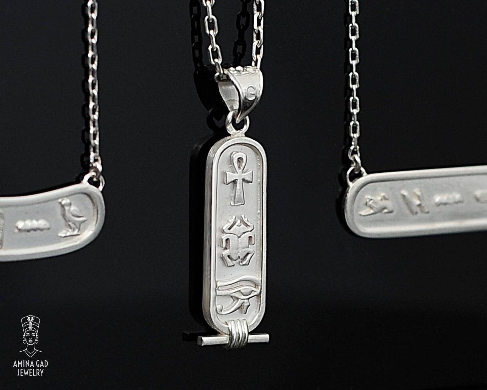 Doublesided Cartouche Name Necklace Sterling Silver - Etsy