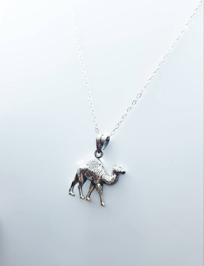 Sterling Silver Camel Necklace Double sided Full Camel Charm | Etsy