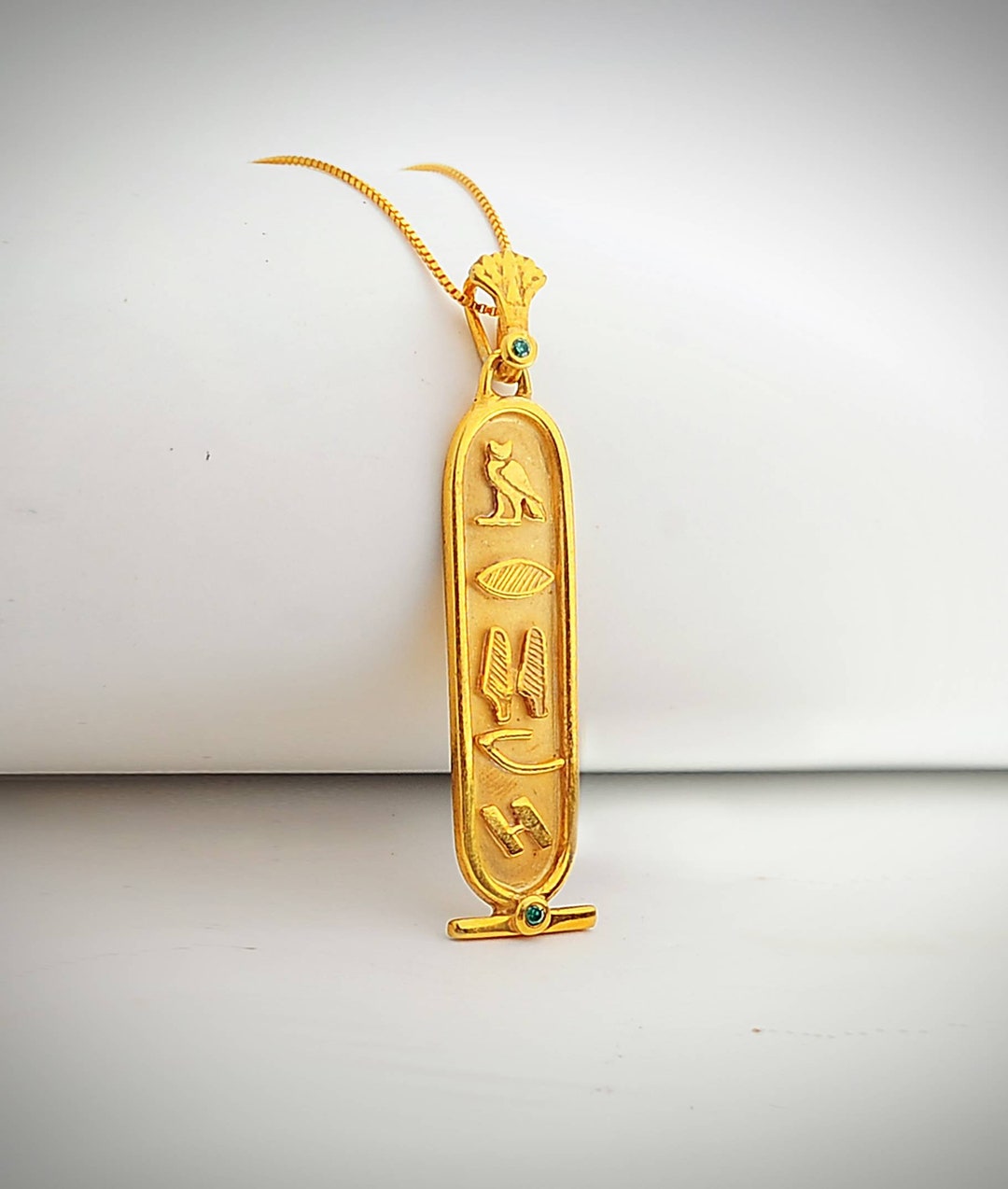 Gold Cartouche Necklace, Your Name in Egyptian Symbols, Cartouche ...
