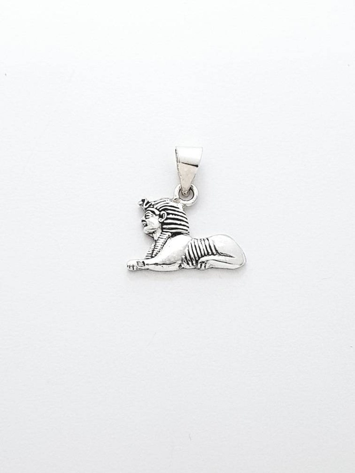 Sterling Silver Sphinx Necklace Sphinx Lion Pendant Egyptian | Etsy