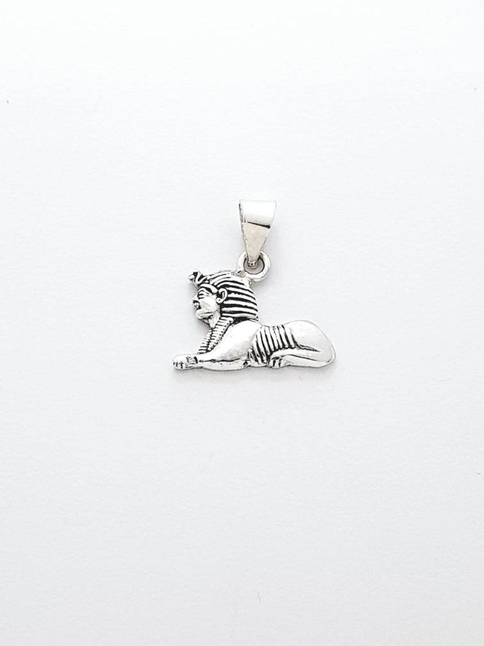 Sterling Silver Sphinx Necklace Sphinx Lion Pendant Egyptian | Etsy