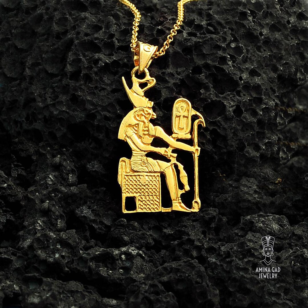 Gold Horus Necklace: 14k Vermeil Sterling Silver Egyptian Pendant - Etsy