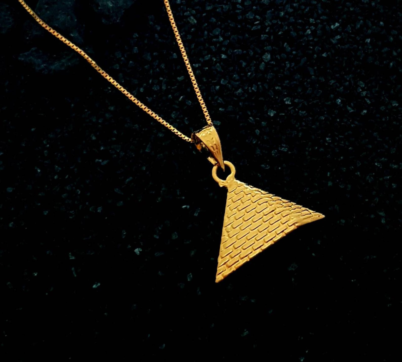 Gold Pyramid Necklace Giza Great Pyramid Necklace 14k Gold - Etsy