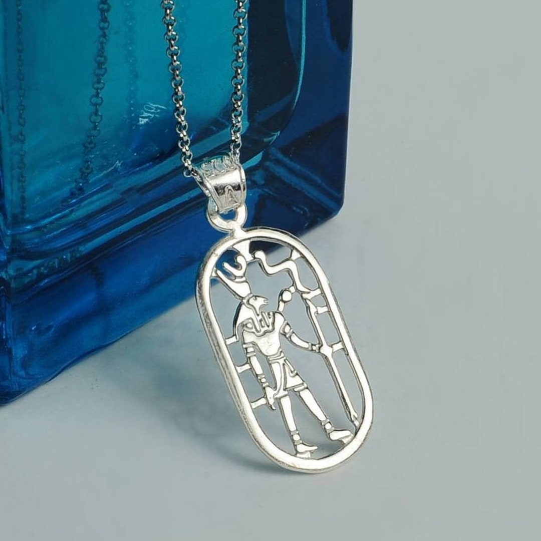 Sterling Silver God Seth Pendant - Egyptian Necklace - Etsy