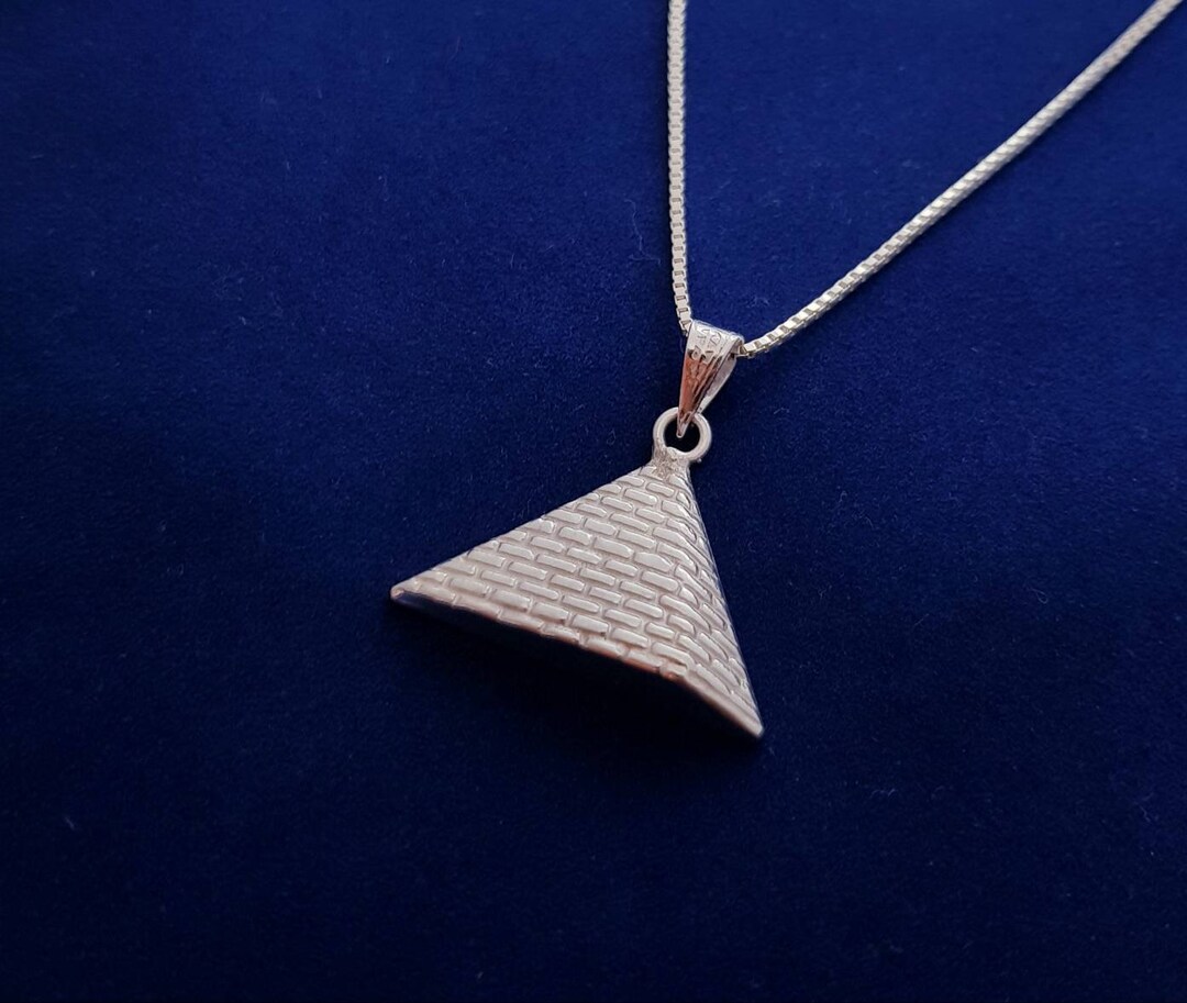 Giza Pyramid Necklace, Sterling Silver Pyramid Necklace, Pyramid ...