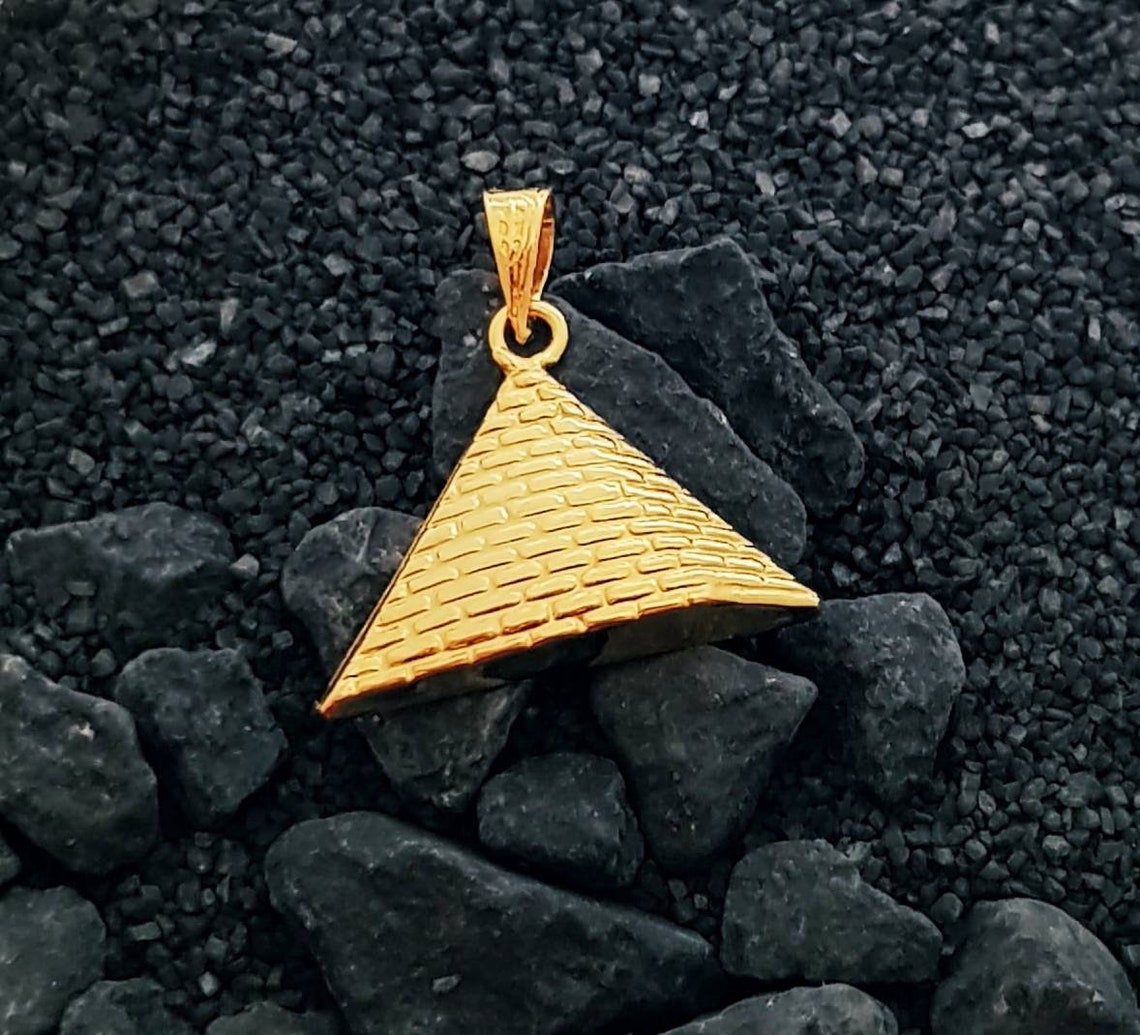 Gold Pyramid Necklace Giza Great Pyramid Necklace 14k Gold - Etsy