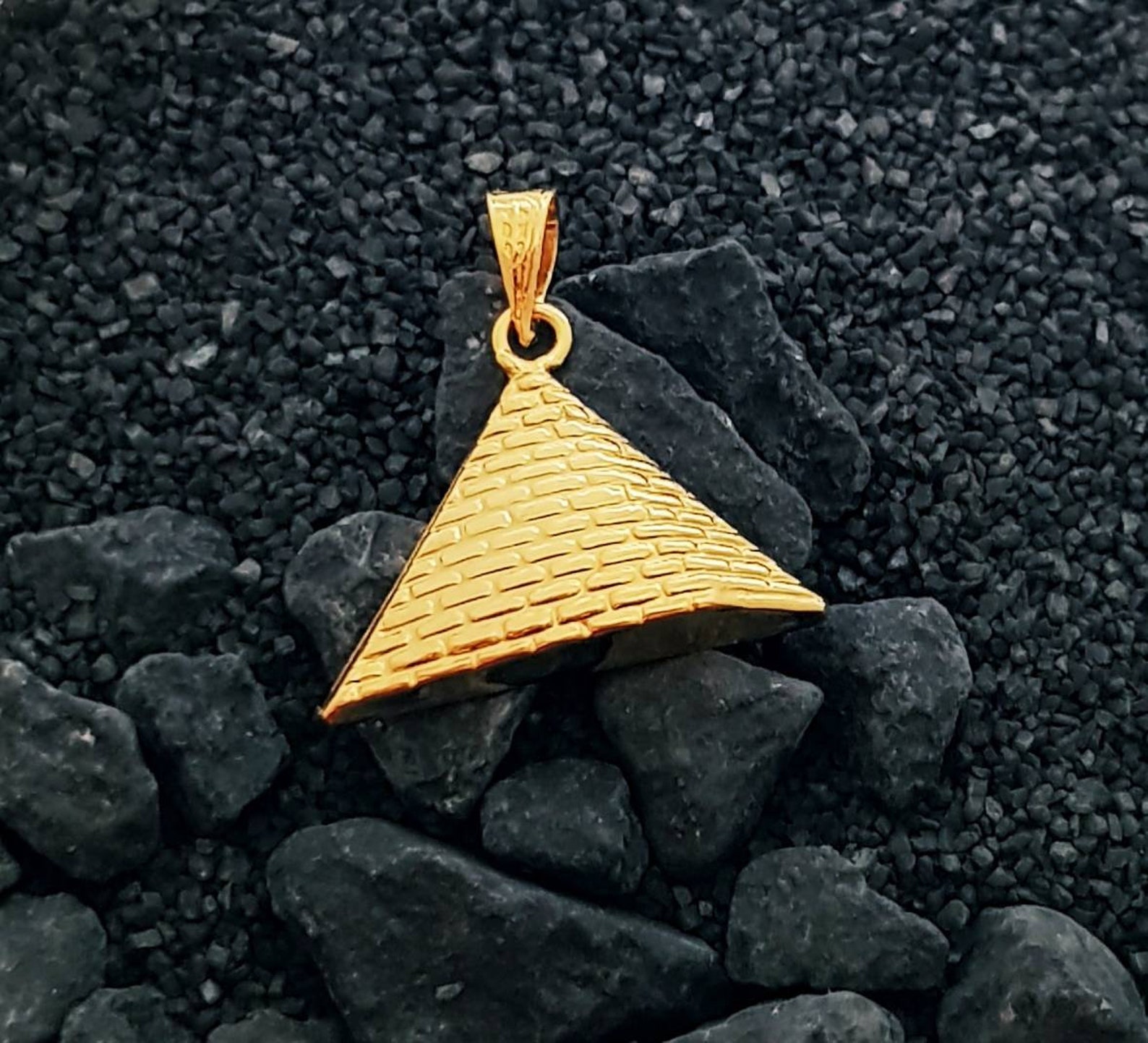 Gold Pyramid Necklace Giza Great Pyramid Necklace 14k Gold - Etsy
