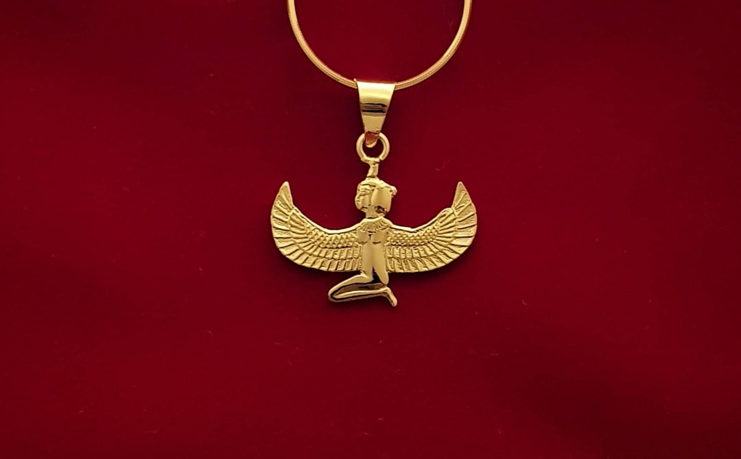 Goddess Ma'at Gold Necklace, 14k Gold Vermeil Over Sterling Silver ...